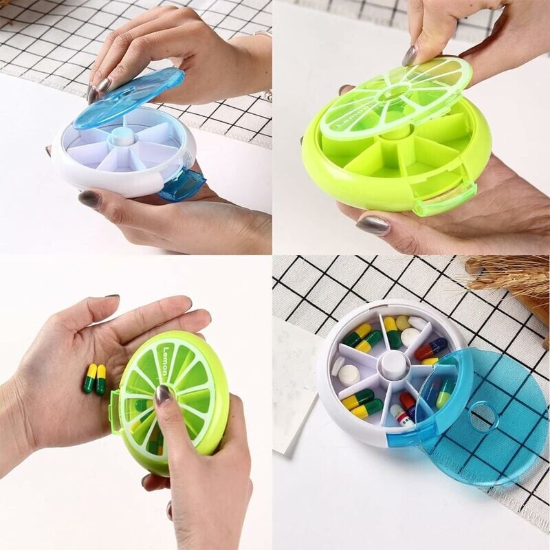 Pilulier rotatif à bouton-poussoir, matériau sans BPA pour une ...