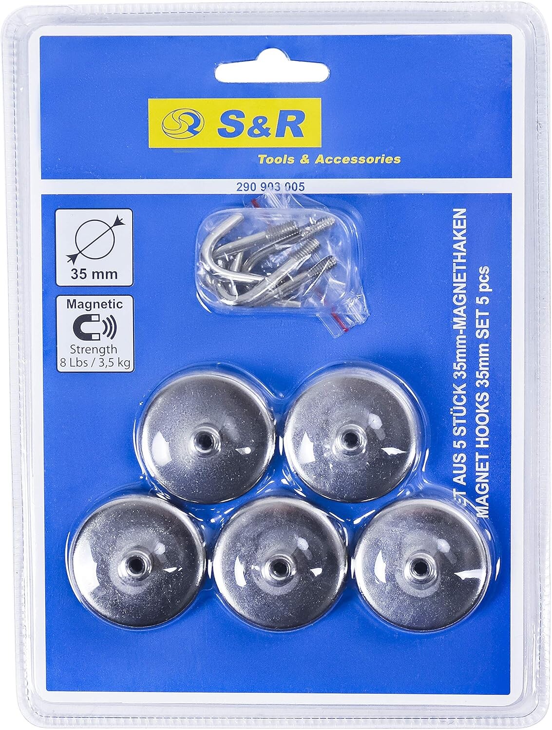 Magnetic Hooks, Heavy Duty 3.5 Kg Strong Hanging Capacity Neodymium ...