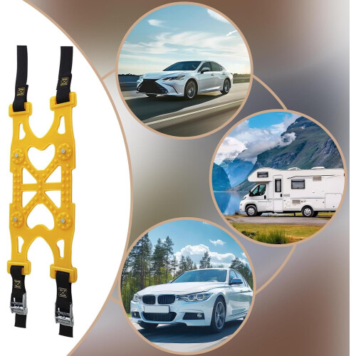 Snow Chains for Cars AntiSkid Traction Adjustable Heavy Duty Alloy for ...