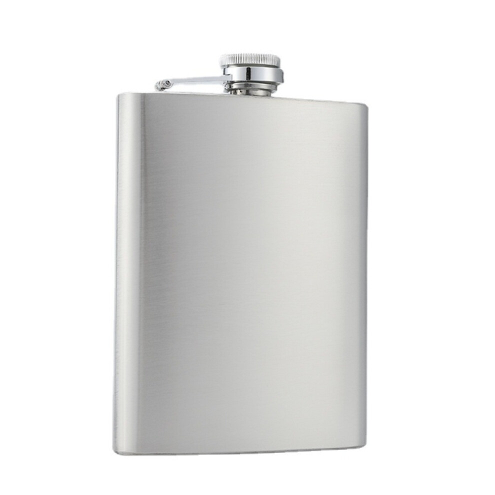 Camping Companion Flask, 4oz Polished Silver Stainless Steel with Screw ...