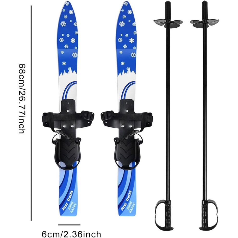 Snow Short Ski Blades and Poles Winter Equipment Snowboard with Binding ...