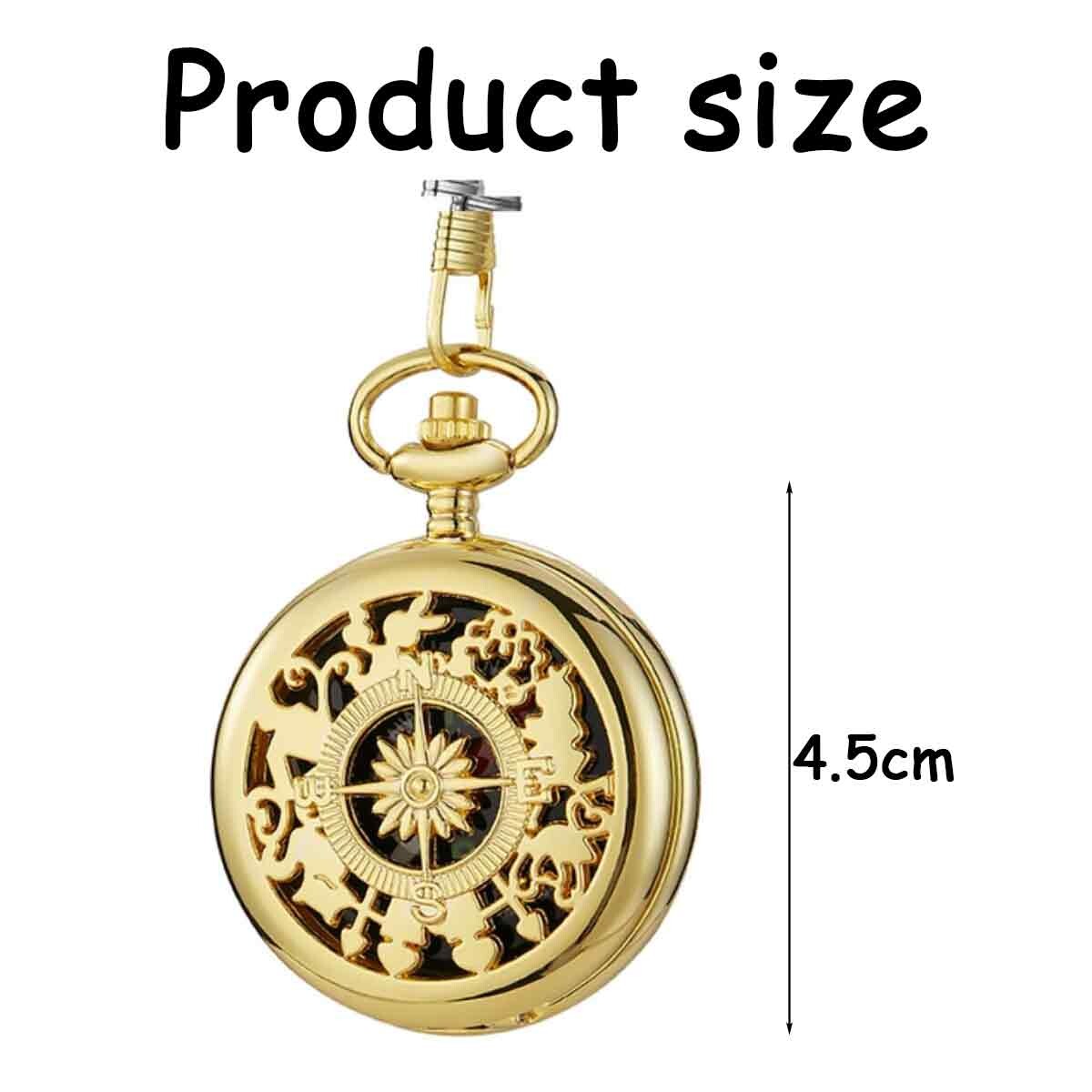 Montre de poche squelette pour homme avec chaîne, montre de poche ...