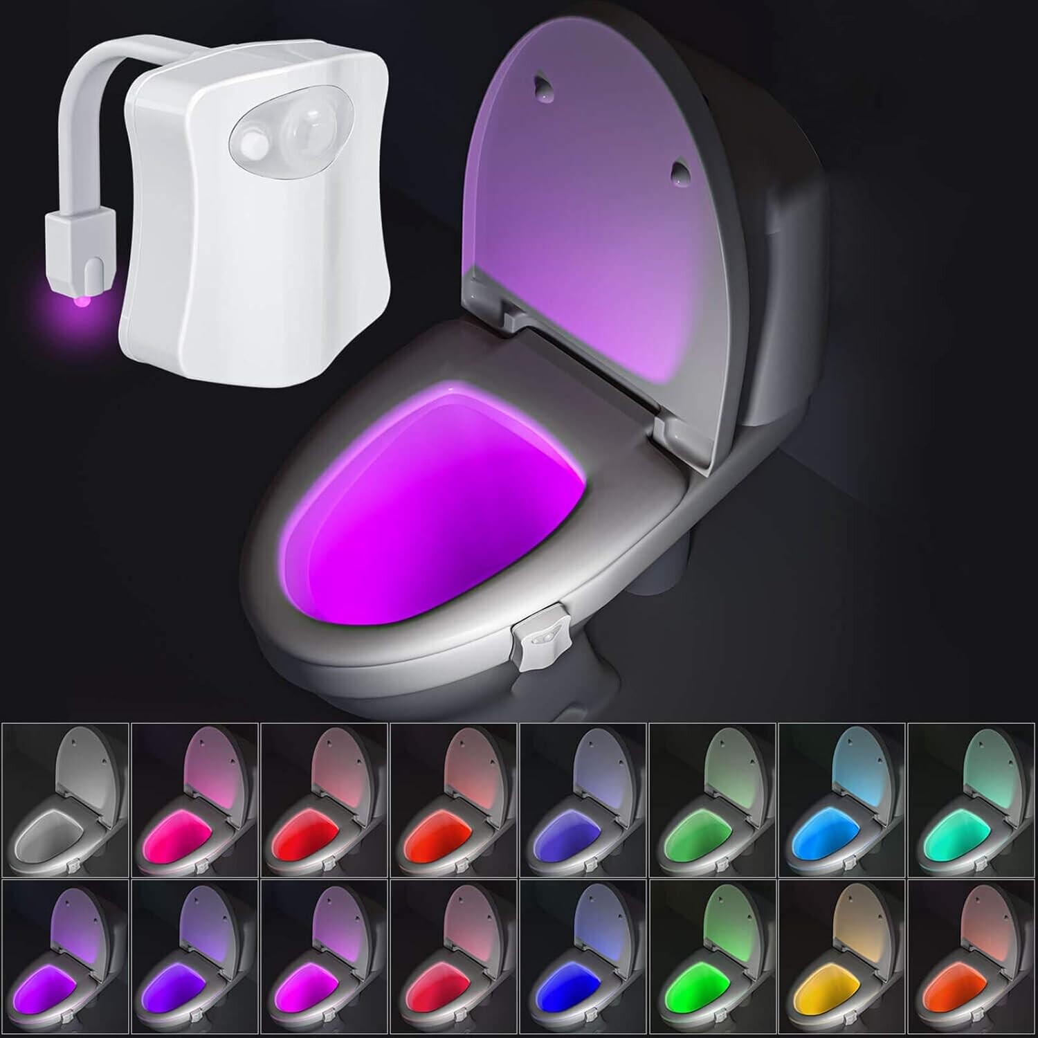 Veilleuse de toilettes, décoration LED pour salle de bain avec ...