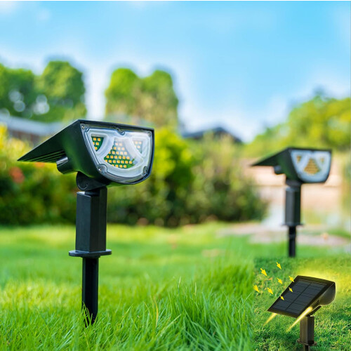 Luces solares para exteriores, 43 LED, 3 modos de iluminación, paneles ...