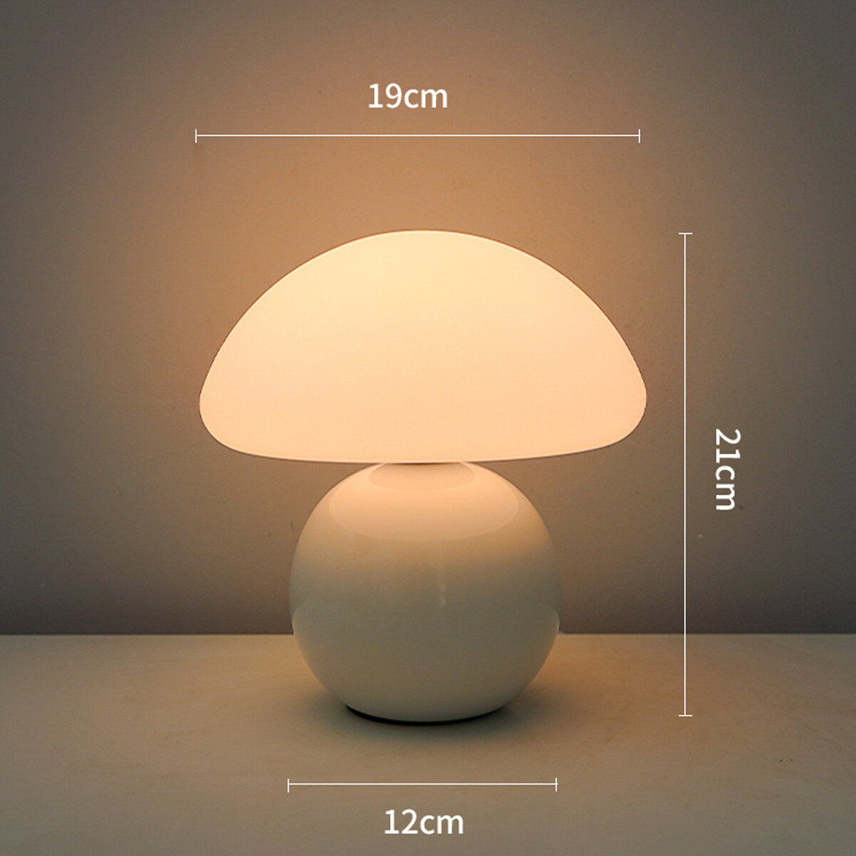 Veilleuse en verre à intensité variable, lampe champignon USB avec ...