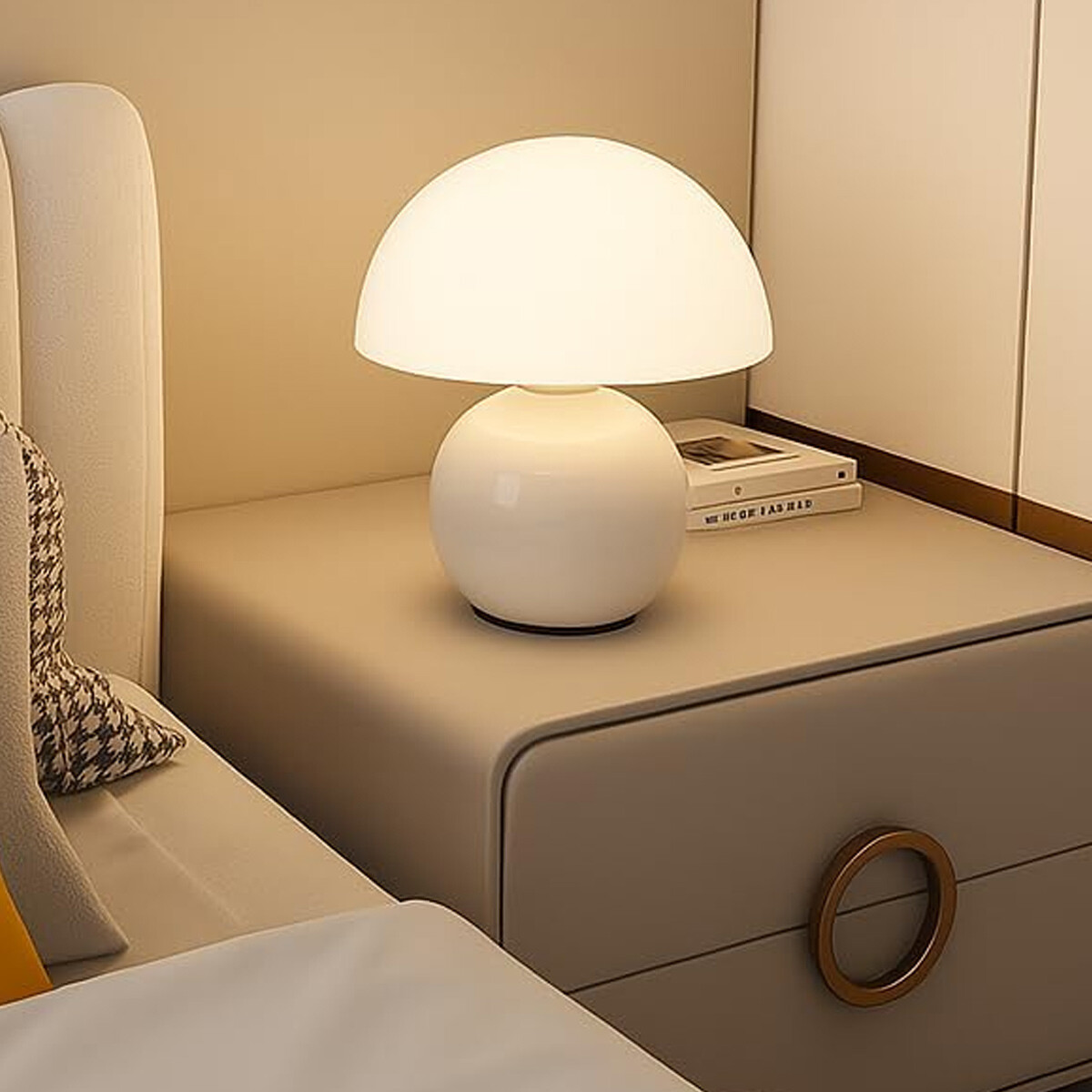 Veilleuse en verre à intensité variable, lampe champignon USB avec ...