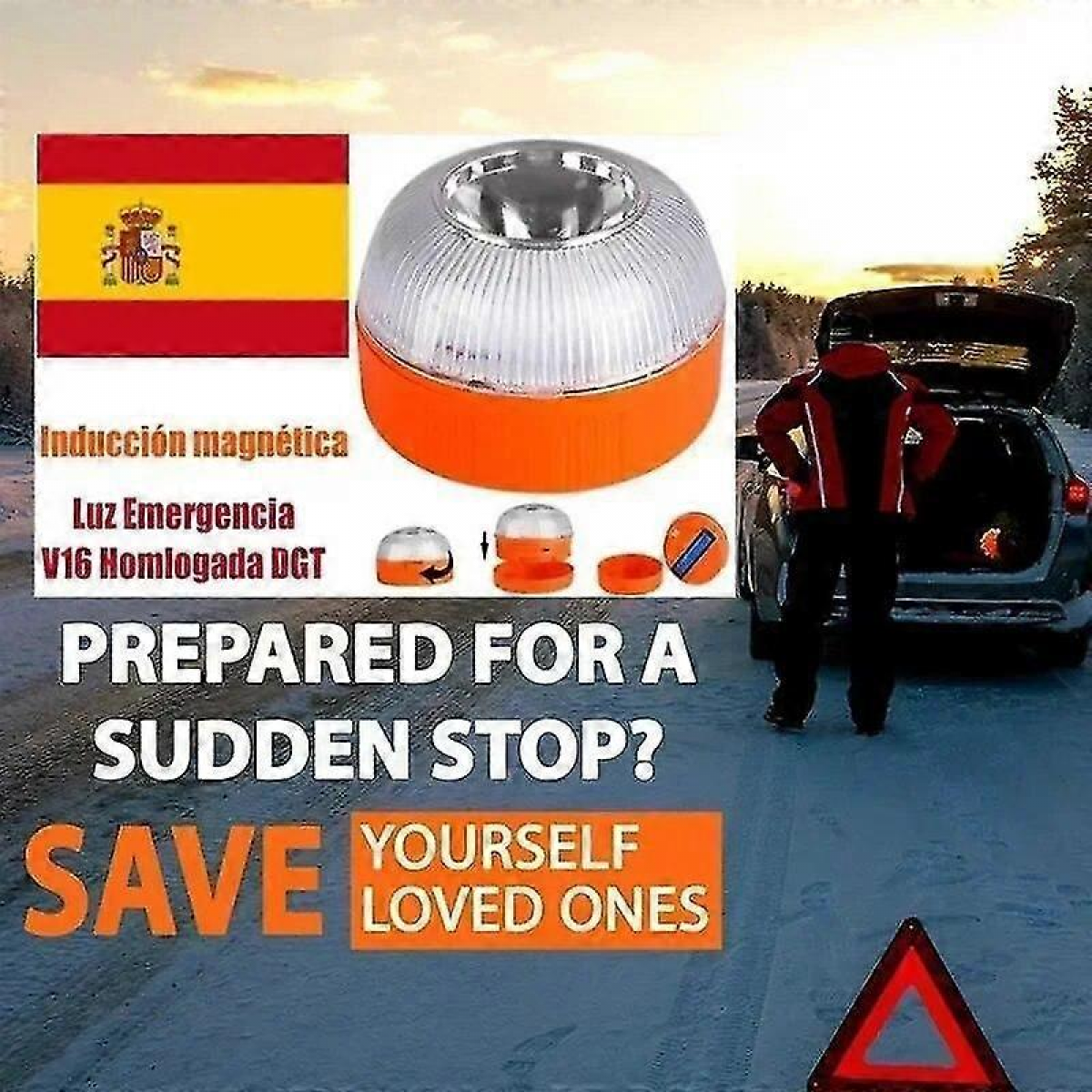 orange1pcNewest Portable Emergency Light V16 Homologated Car Emergency ...