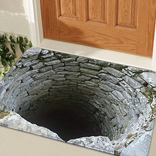 3D Optical Illusion Endless Abyss Non-Slip Door Mat Carpet Mat Front ...