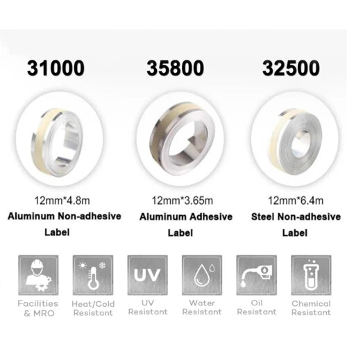 10 Rolls Metal Tape Non-Adhesive Stainless Steel Aluminum 3D Embossing ...