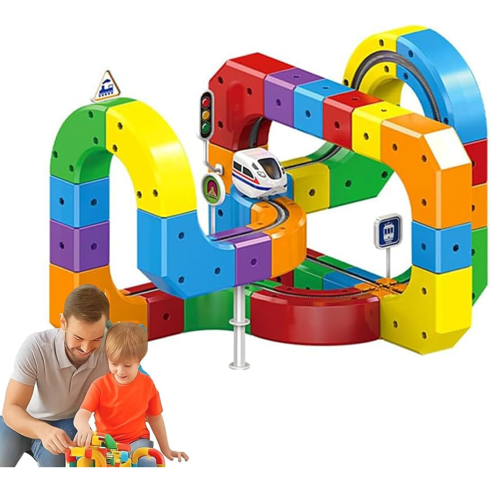 TrackFusion 3D Infinity Train Set Electric Toy Modular Clip-Fit STEM ...