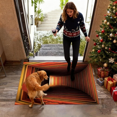 Optické ilúzie na kobercoch s dierami, 3D diery, ilúzie na kobercoch ...