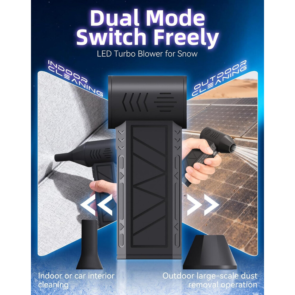 130K RPM LED Turbo Blower, 4-Speed Portable Snow Tool for Cars ...