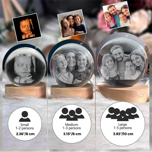 Custom Ultrasound Crystal Ball with Lamp, Personalised 3D Photo ...