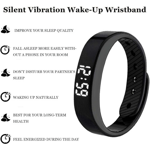 Wake Up Alarm Band 2026 Upgrade, IP65 Waterproof Silent Vibrating Wrist ...