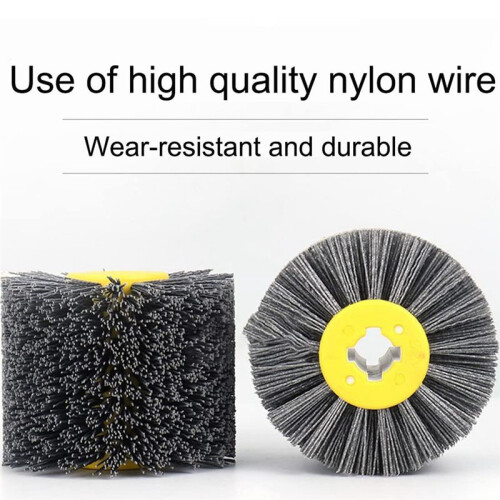 Abrasive Nylon Drawing Wheel Polishing Burnishing Brush 120mm x 100mm ...
