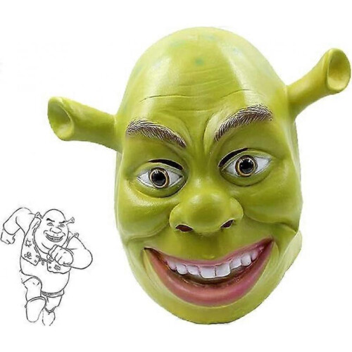 Shrek Mask Costume Halloween Cosplay Adult Full Head Green Shrek Mask ...