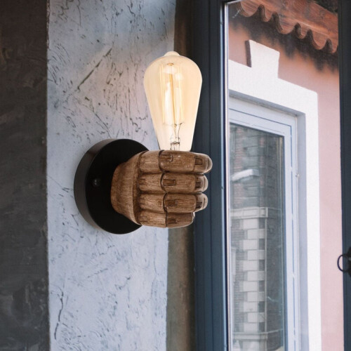 Lámpara de pared decorativa, con forma de puño retro y estilo ...