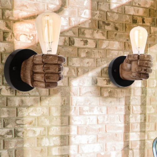 Lámpara de pared decorativa, con forma de puño retro y estilo ...