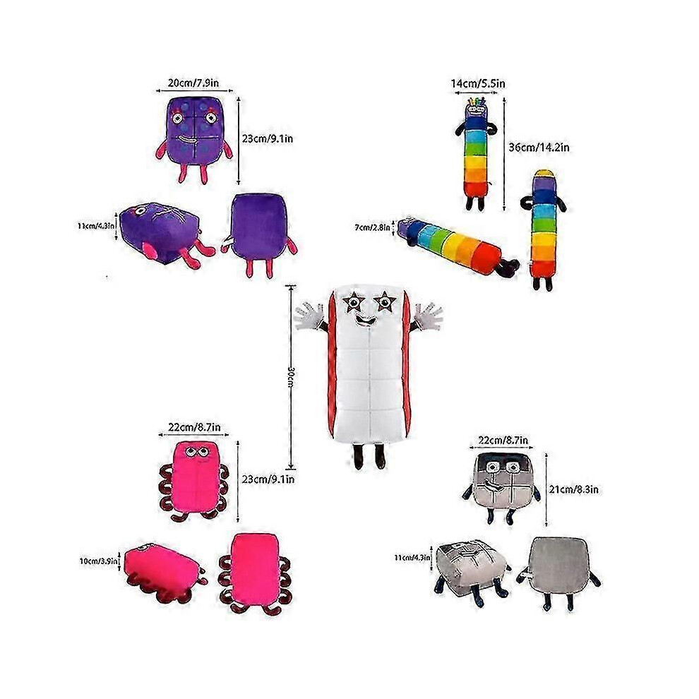 (five) Numberblocks 1-10 Plush Doll Toy Gift Educational Premium ...