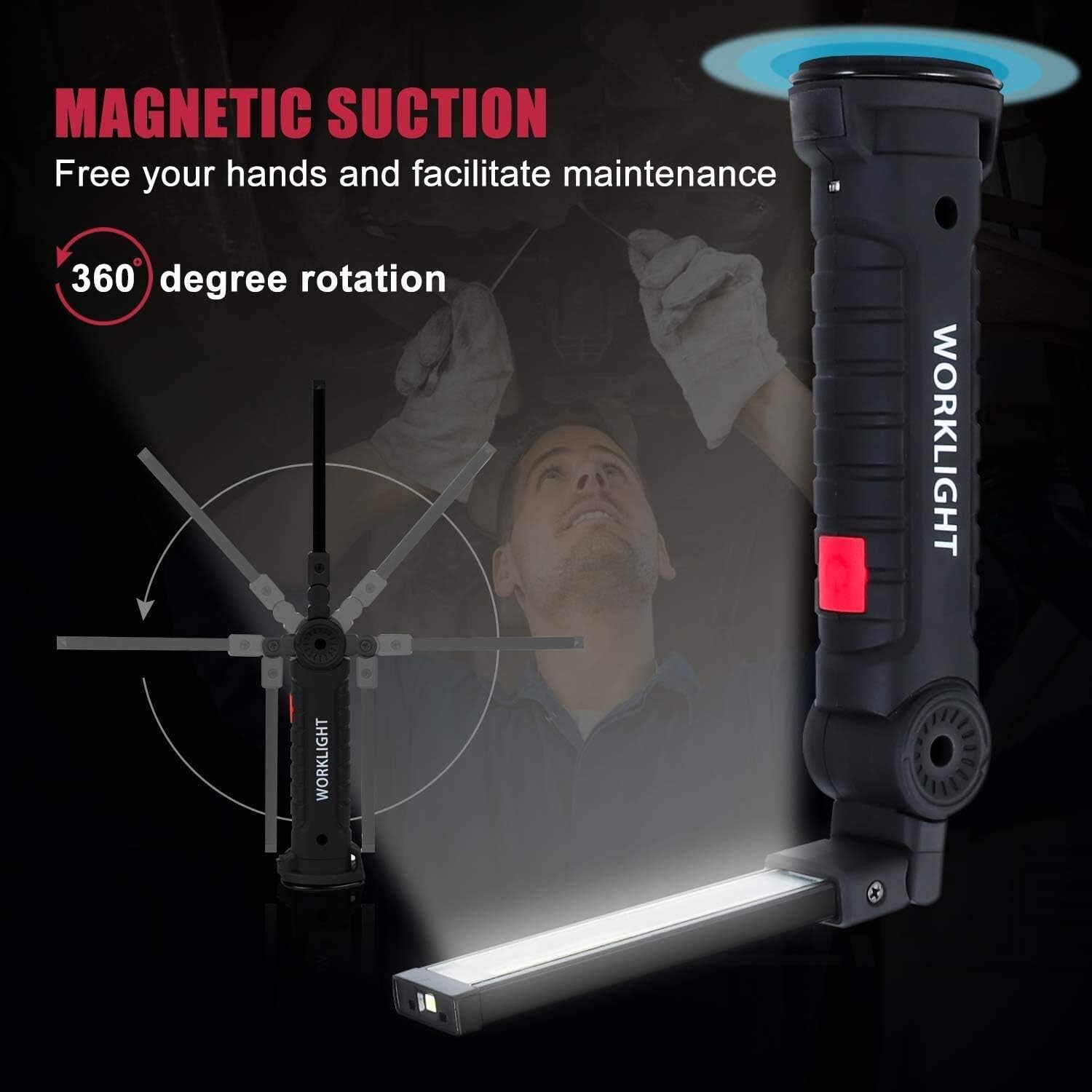 Lampe de travail compacte et rechargeable, outil de dissipation de ...