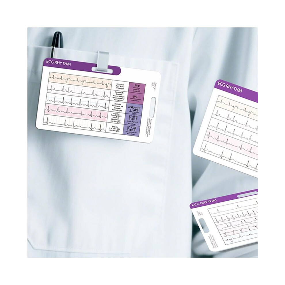 2Pack EKG Rhythm Interpretation Card- Quick ECG Reference Guide for ...
