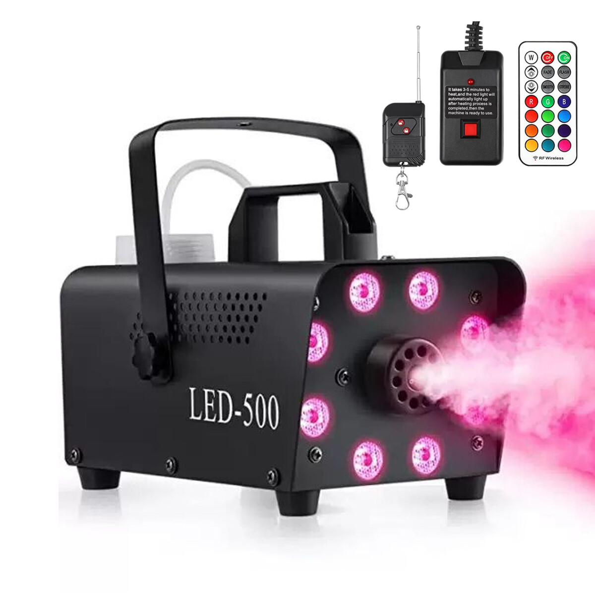 Máquina de humo con diseño de luz RGB, control remoto inalámbrico ...