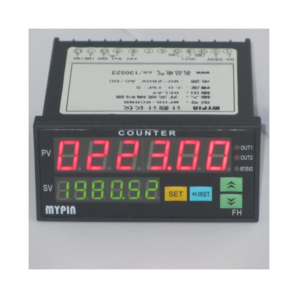 MYPIN Counter Mini Length Batch Meter 1 Preset Relay Output Count Meter ...