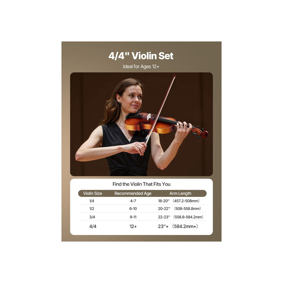 Violon 4/4-Duoku-Kit Violon Débutants en Bois Massif avec Étui ...