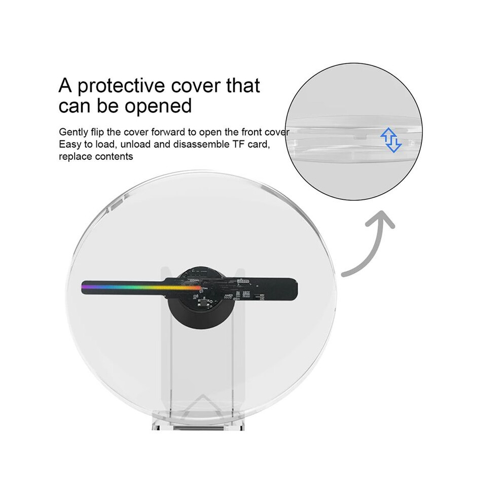 3D Holographic Projector Desktop LED Fan Screen Safe Mobile WIFI ...