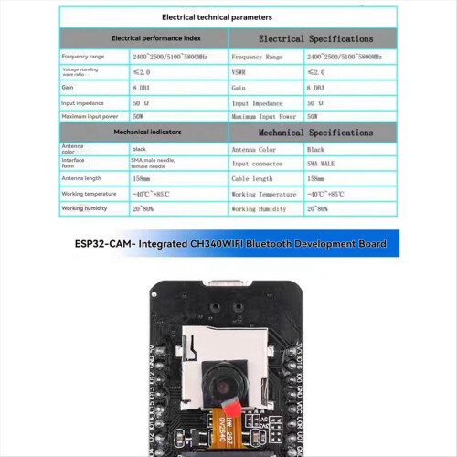 ESP32-CAM Development Board Wireless WiFi+Bluetooth Module CH340 Serial ...