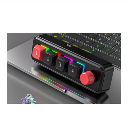 Mechanical Keyboard 4 Keys 1 Knob Macro Programming Keyboard RGB Wired ...