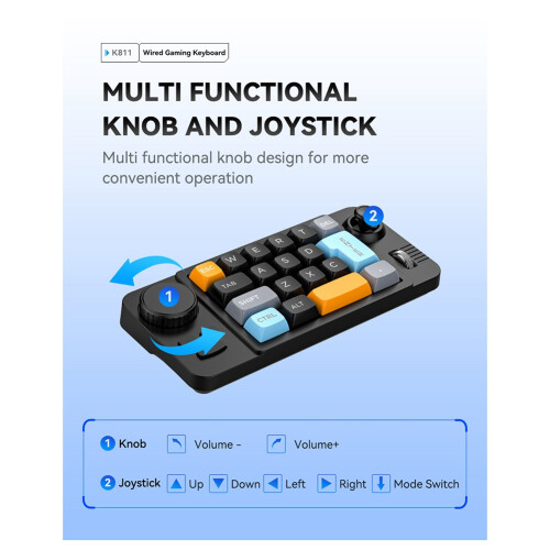 19-Key Macro-Defined Joystick Dual-Wheel RGB Hot-Swappable Macro ...