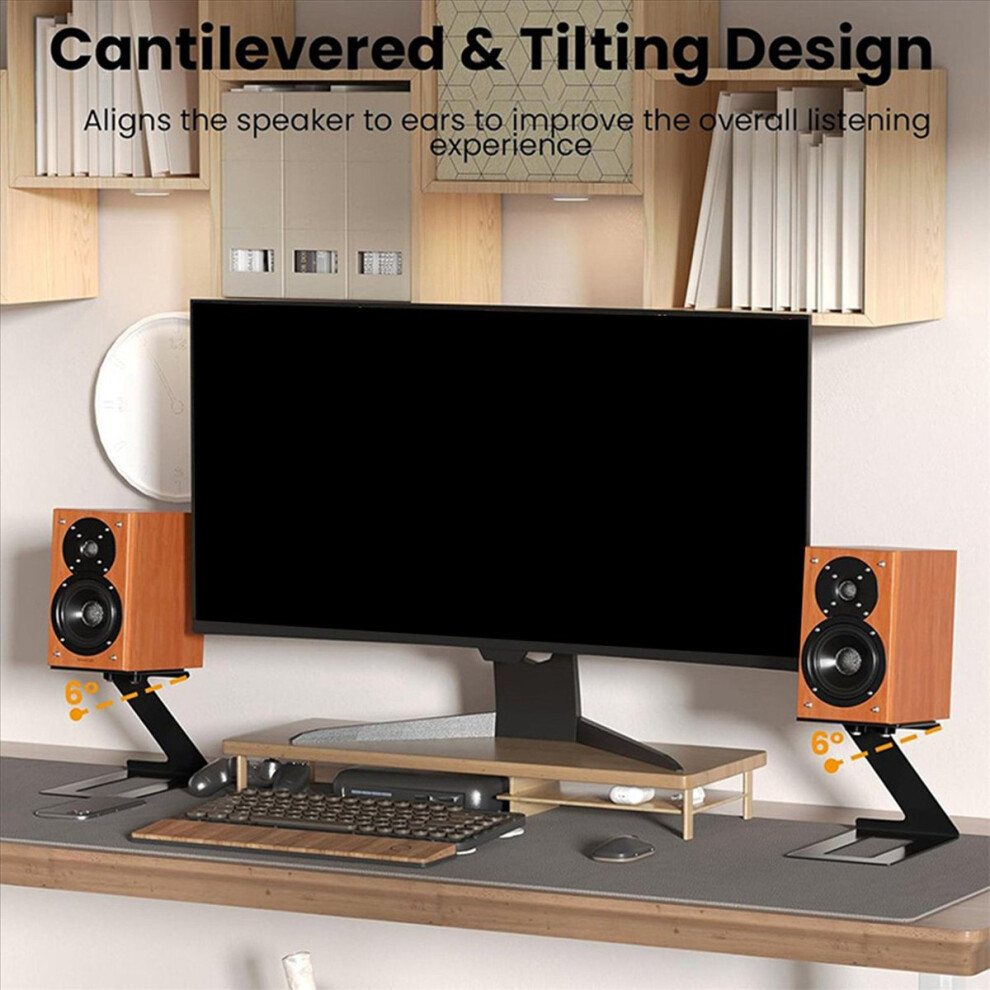2X Desktop Speaker Stand Mount Studio Monitor Riser Support with ...