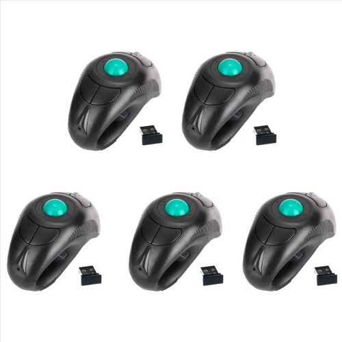 5X 2.4G Wireless Air Mouse Ergonomic Trackball Handheld Finger USB ...