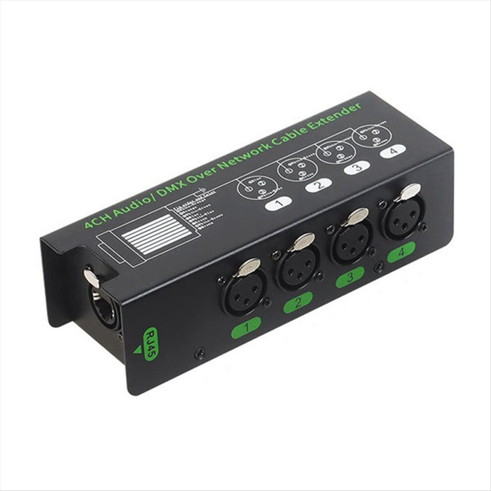 4CH 3 Pin Audio/DMX over Network Cable Extender DMX512 Signal XLR to ...