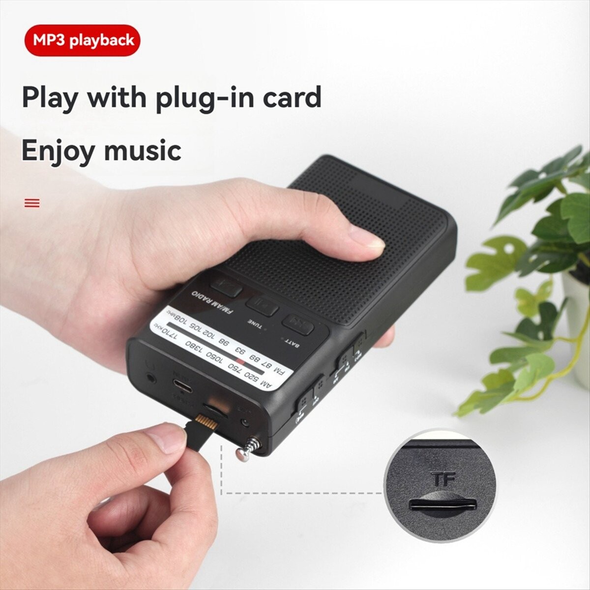 Mini Pocket FM AM Radio Portable Rechargeable Radios with LED ...