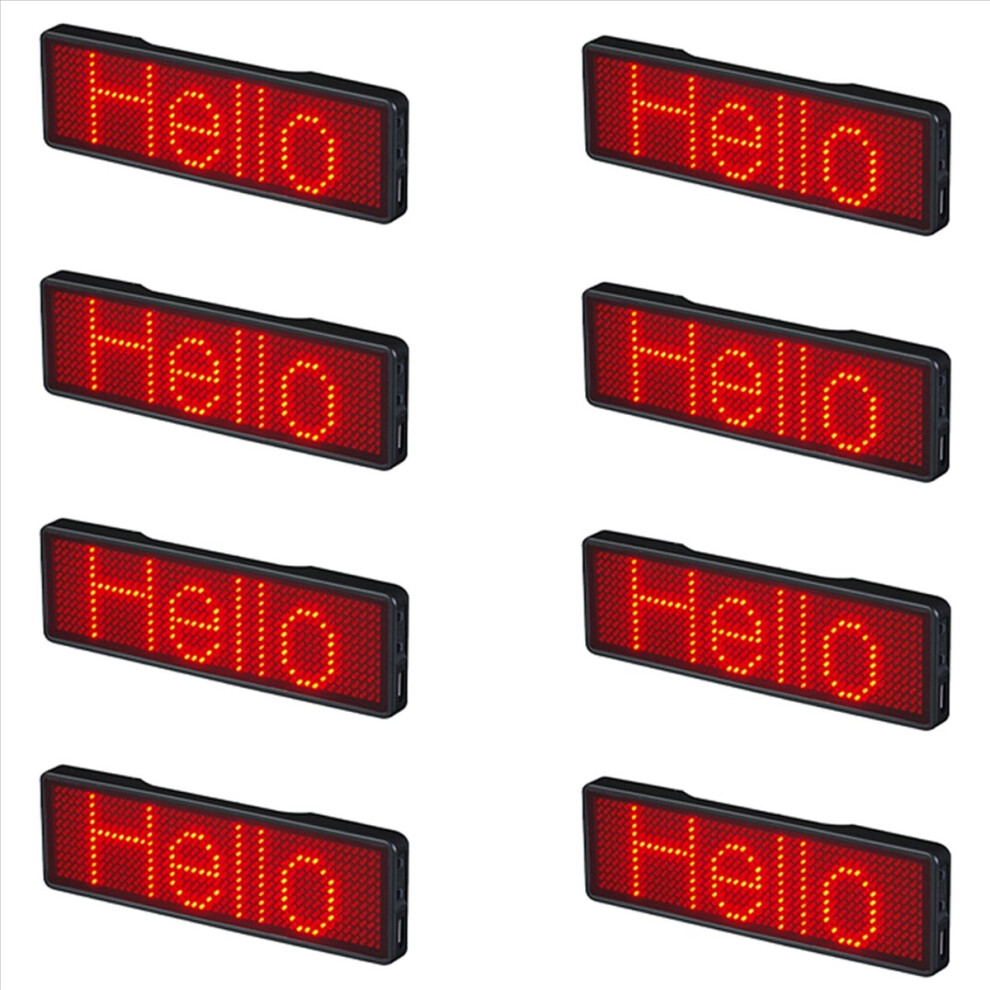 8 badges nominatifs LED Bluetooth rechargeables, panneau lumineux ...
