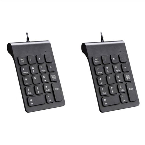 2X Mini USB Wired Numeric Keypad Numpad 18 Keys Digital Keyboard for ...