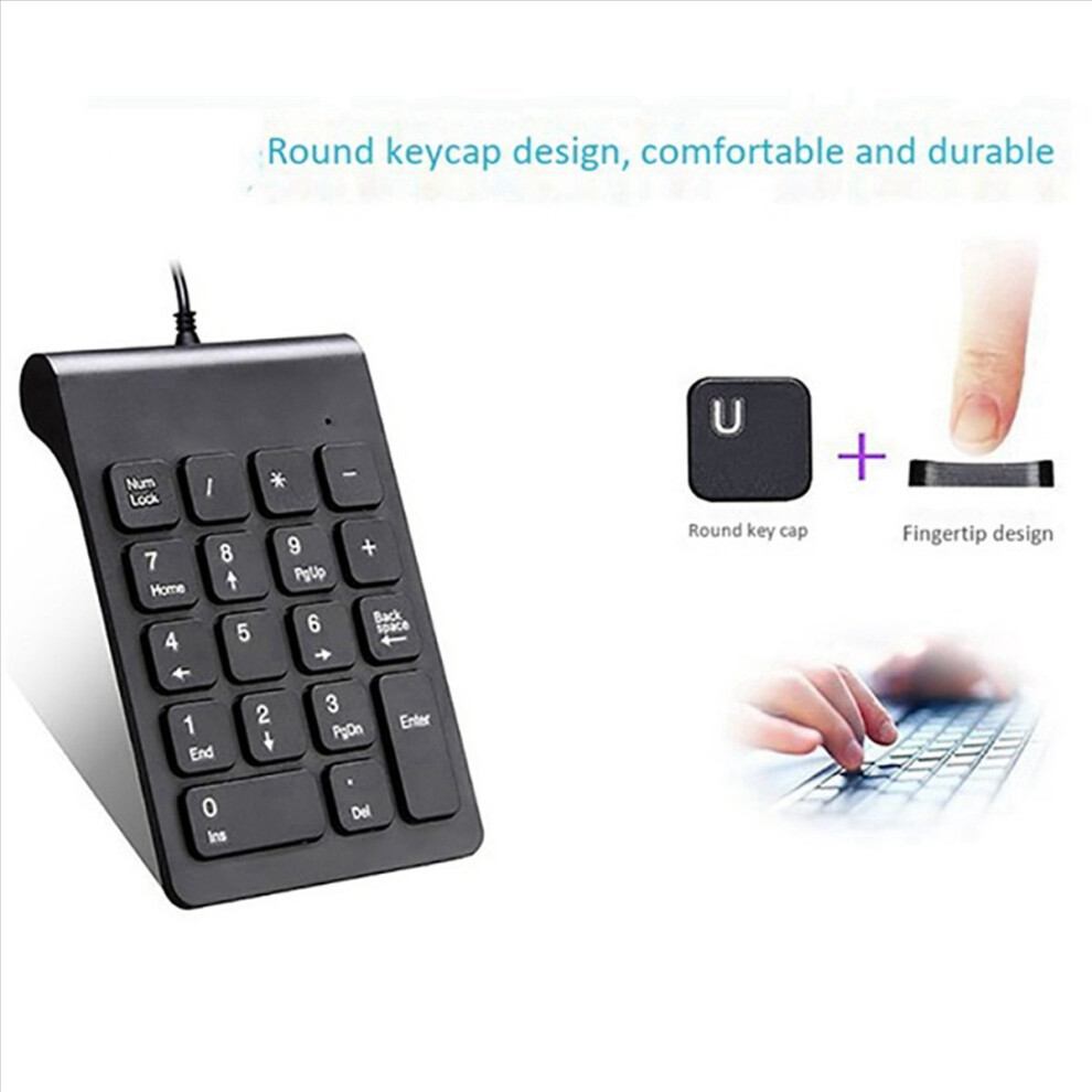 2X Mini USB Wired Numeric Keypad Numpad 18 Keys Digital Keyboard for ...