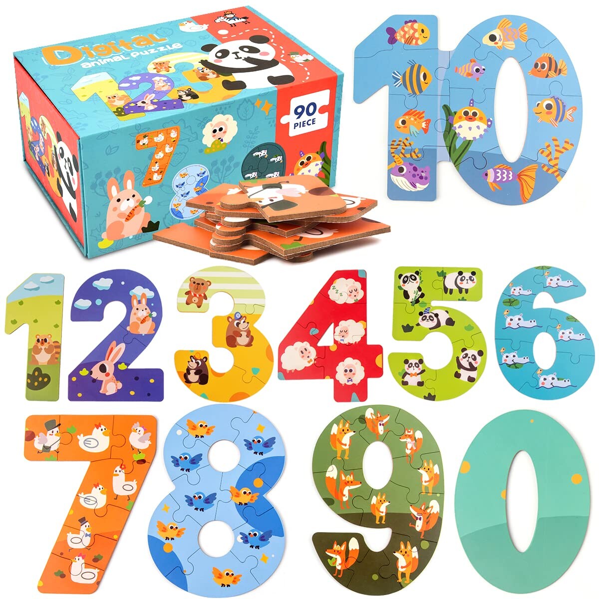 NAODONGLI Holz-Puzzles für Kinder 3-5 Jahre, Montessori Bildungs ...