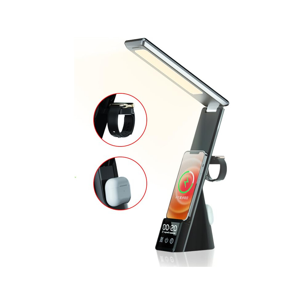 Elegant Desk Lamp, Adjustable Office Lighting for Enhanced Focus, Clock ...