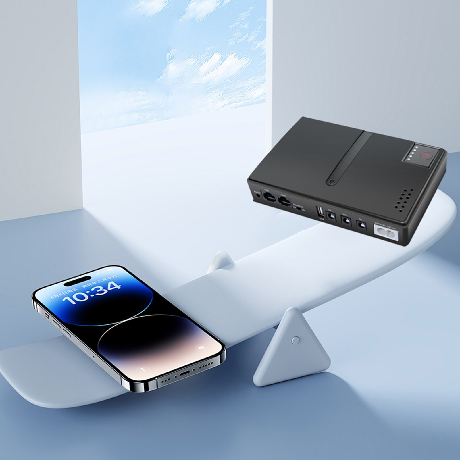 Alimentation UPS 10400mAh 36W avec 6 prises de secours pour caméras et ...