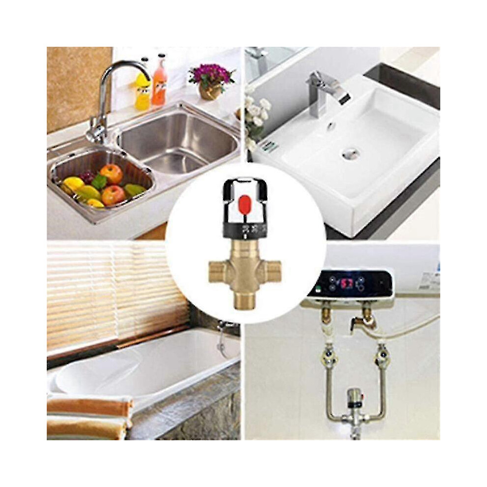 Thermostatic Mixing Valve Solid Brass G1/2 for Shower System Water ...