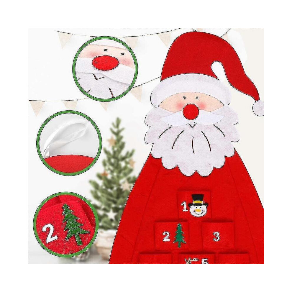 Christmas Santa Claus Advent Calendar 3d Santa Felt Advent Calendar ...