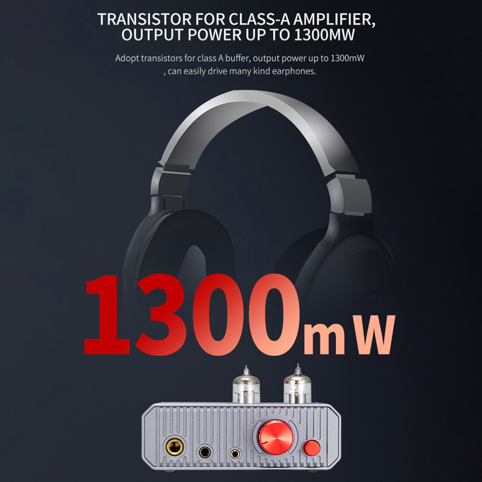 Ampli-tuner USB DAC à tubes pour casque PCM 384kHz 1300mW, 2 réglages ...
