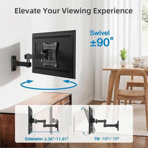 Full Motion TV Wall Mount Corner TV Mount for 1332 Inch TVs Swivel Tilt ...
