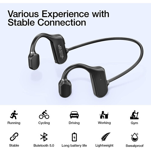 Écouteurs à conduction osseuse révolutionnaires, Bluetooth 5.3, sans ...