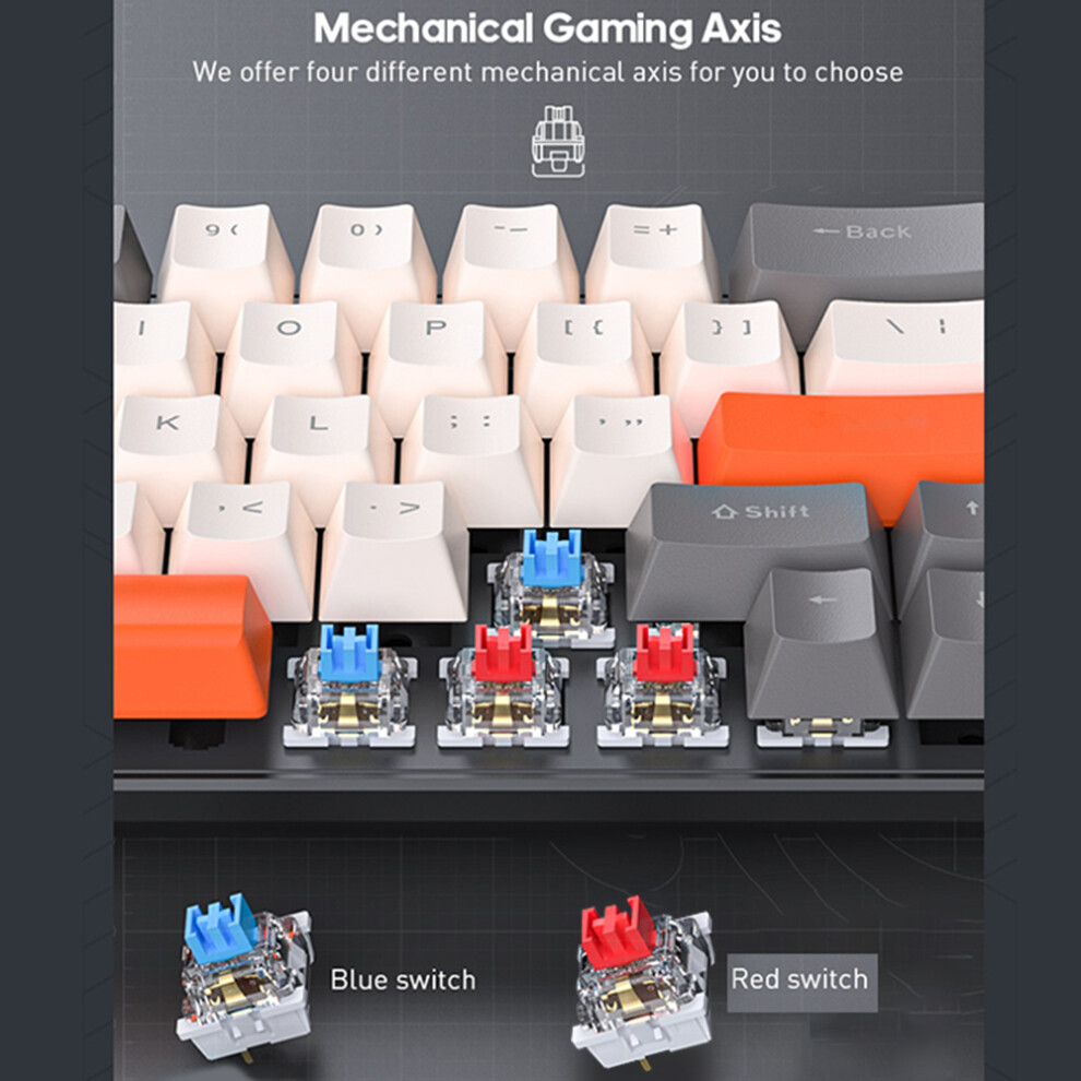 Clavier mécanique de jeu 68 touches, 5 modes d’éclairage, Type-C, Noir ...