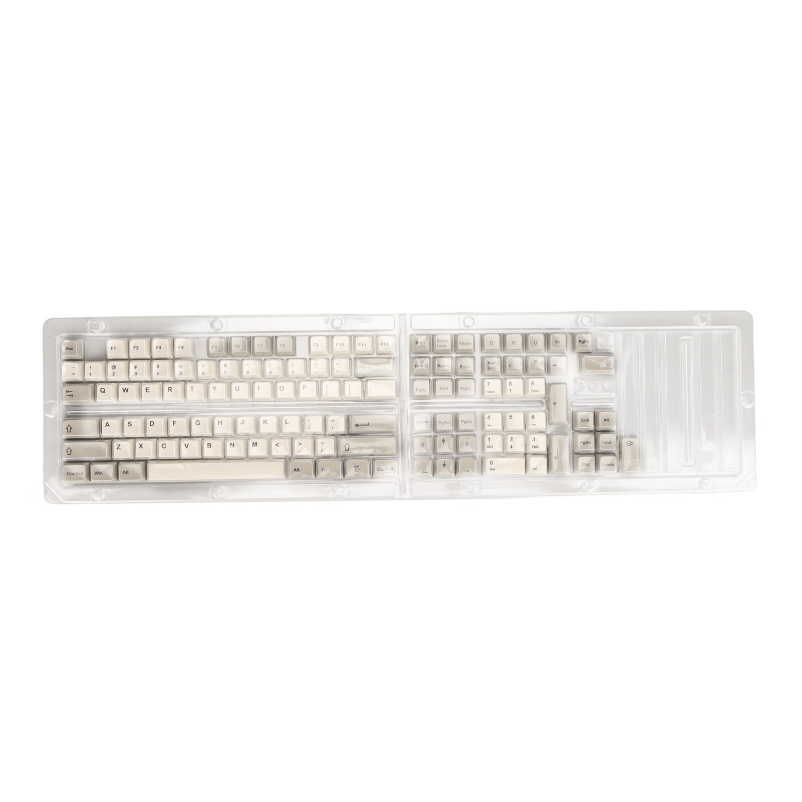 Juego de teclas PBT Custom122-Keys Retro Gris Blanco Perfil XDA para ...