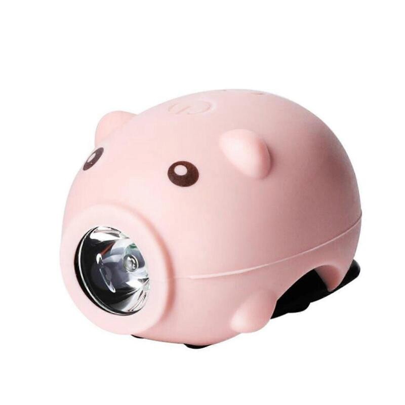 (Pink) Mardi Gras 2024 Usb Rechargeable Cute Pig Bicycle Light Riding ...